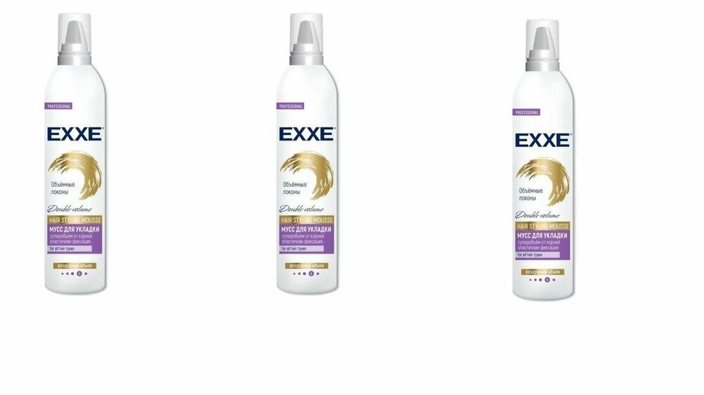 EXXE Мусс для укладки волос Объёмные локоны, 250 мл, 3 уп