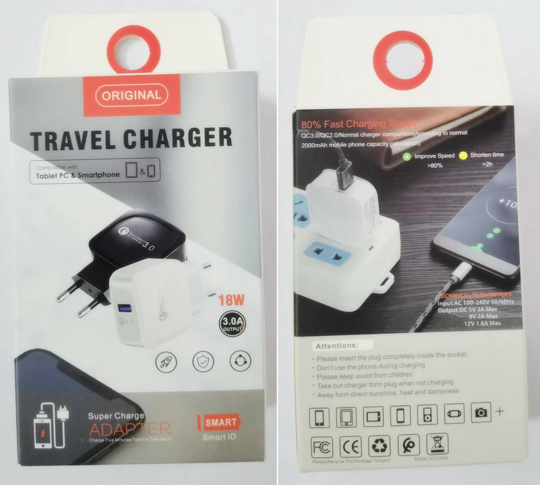 Зарядное устройство HCJTWIN, QC3.0, 18W, для быстрой зарядки