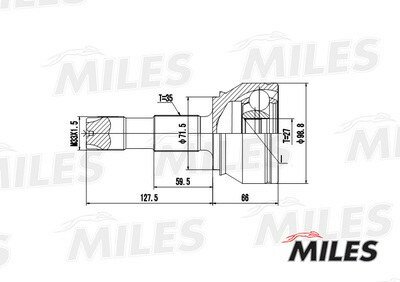 Шрус citroen jumper/fiat ducato/peugeot boxer 2.2hdi-2.3d 06- нар. 27зуб