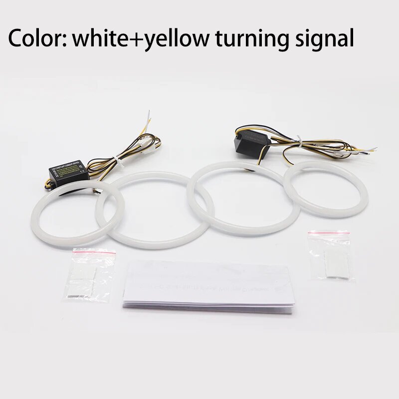 Хлопковый светильник с переключателем, светодиодный ангельский глаз, двухцветный для BMW 3 серии E91 E90 LCI 2009-2012, ксеноновые фары