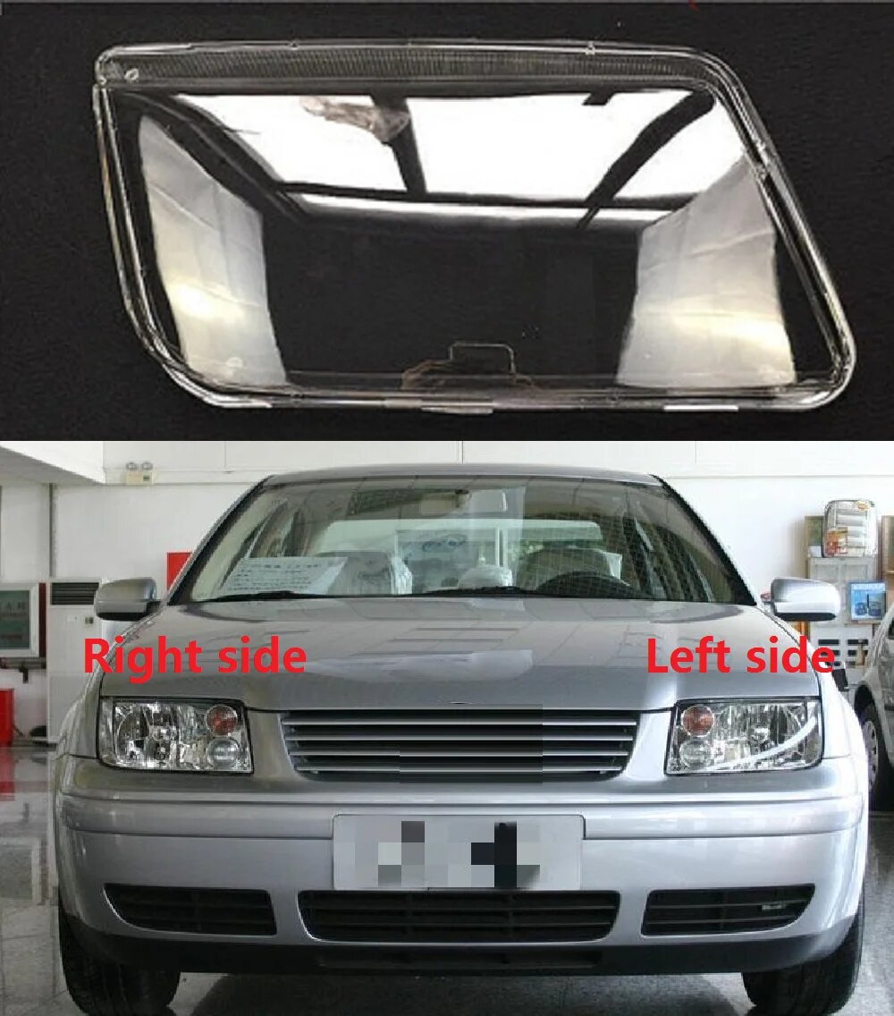 Линза фары для Volkswagen VW Bora Jetta MK4 1999 2000 2001 2002 2003 2004 2005, прозрачный корпус, стеклянные абажуры для фар 2pcs left and right