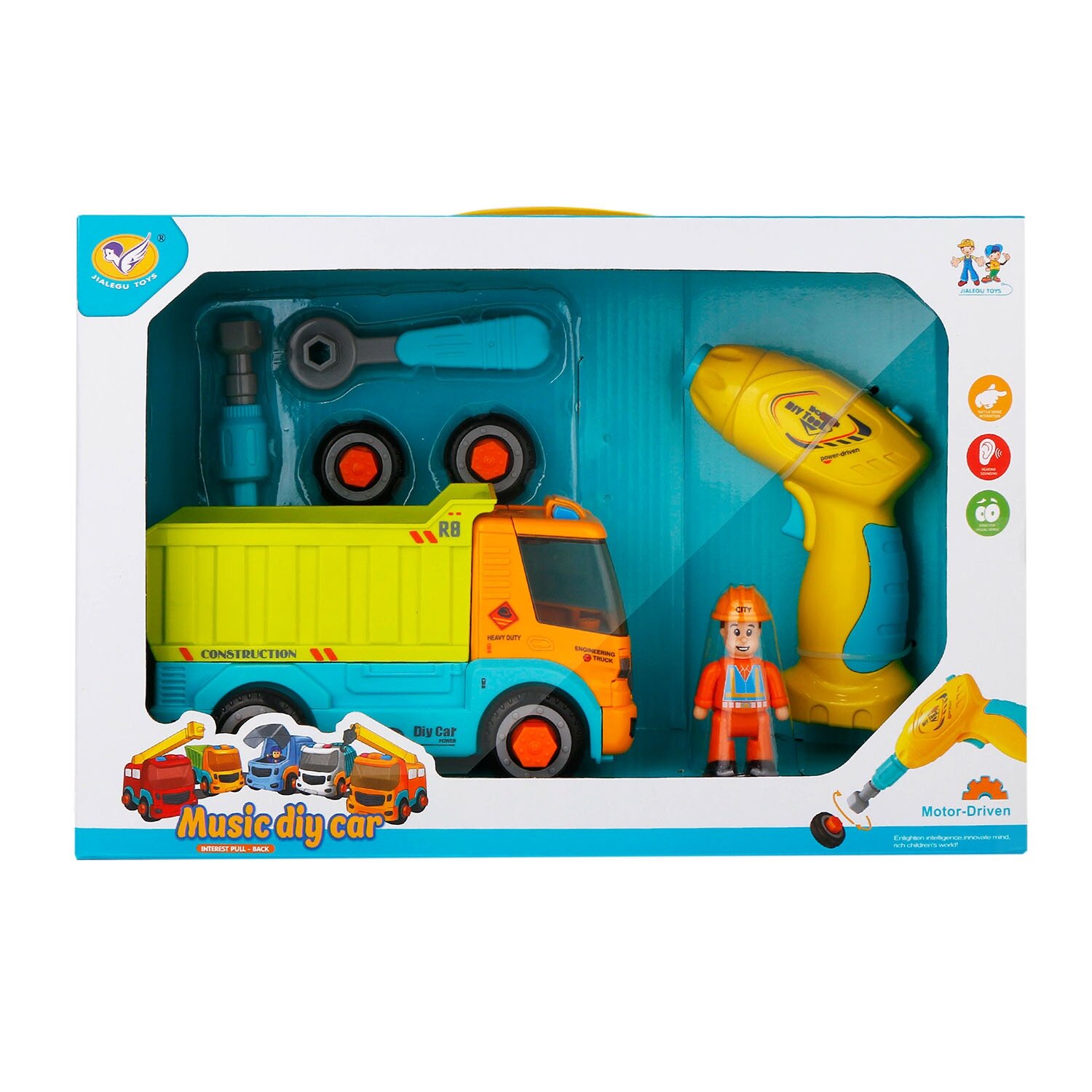 JIA LE TOYS Конструктор скрутка Самосвал с шуруповертом