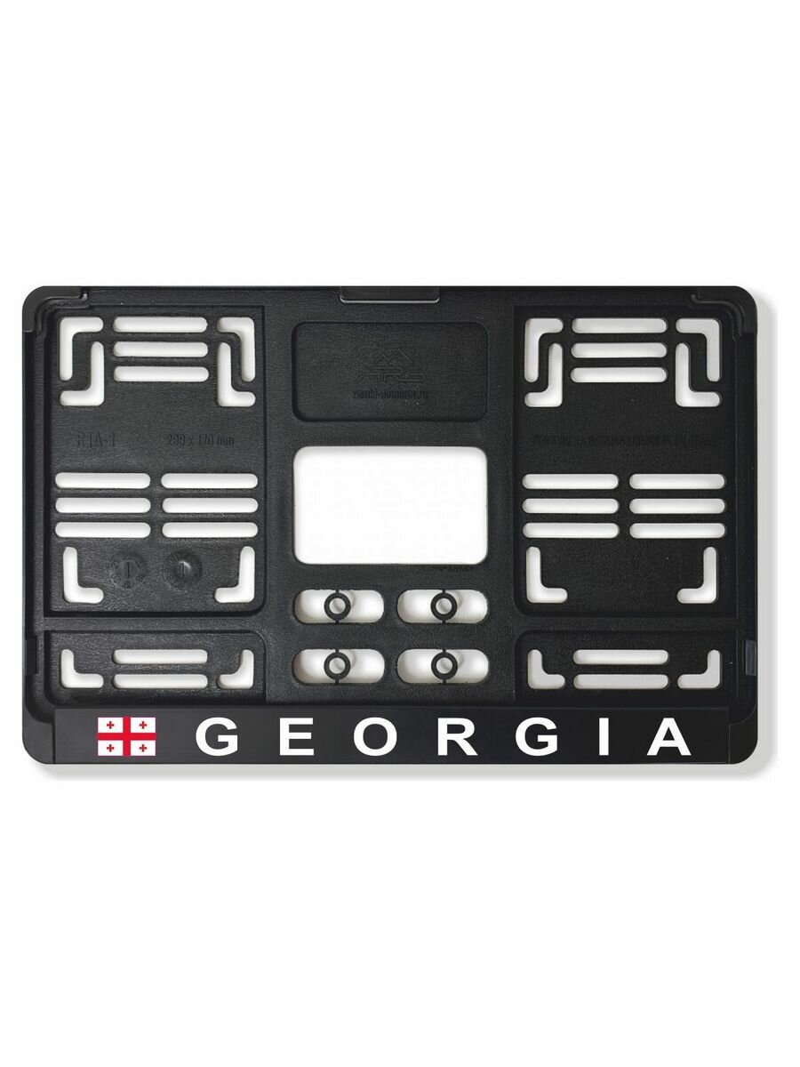 Авторамка 1А (квад.), 296х192мм "GEORGIA с флагами", Арт рэйсинг