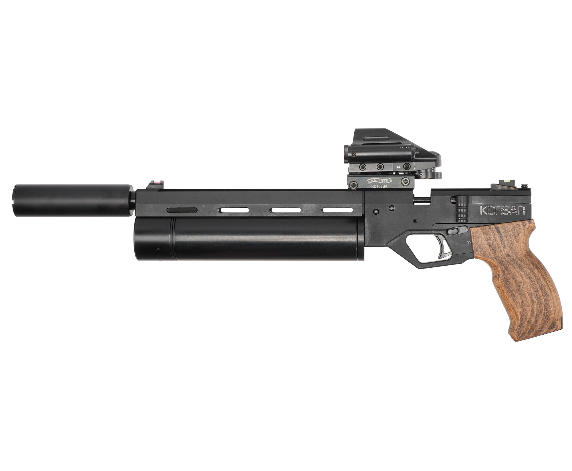 Пневматический пистолет KrugerGun Корсар 5.5 мм (d42, ствол 240, прямоток, манометр, дерево)