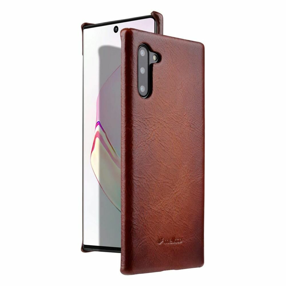 Кожаный чехол накладка Melkco Snap Cover для Samsung Galaxy Note 10, коричневый WF