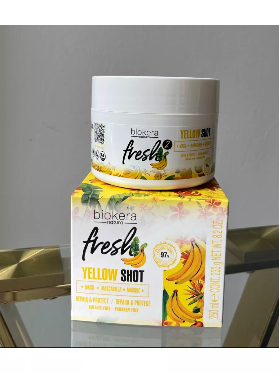 Восстанавливающая маска для волос с бананом Yellow Shot Biokera