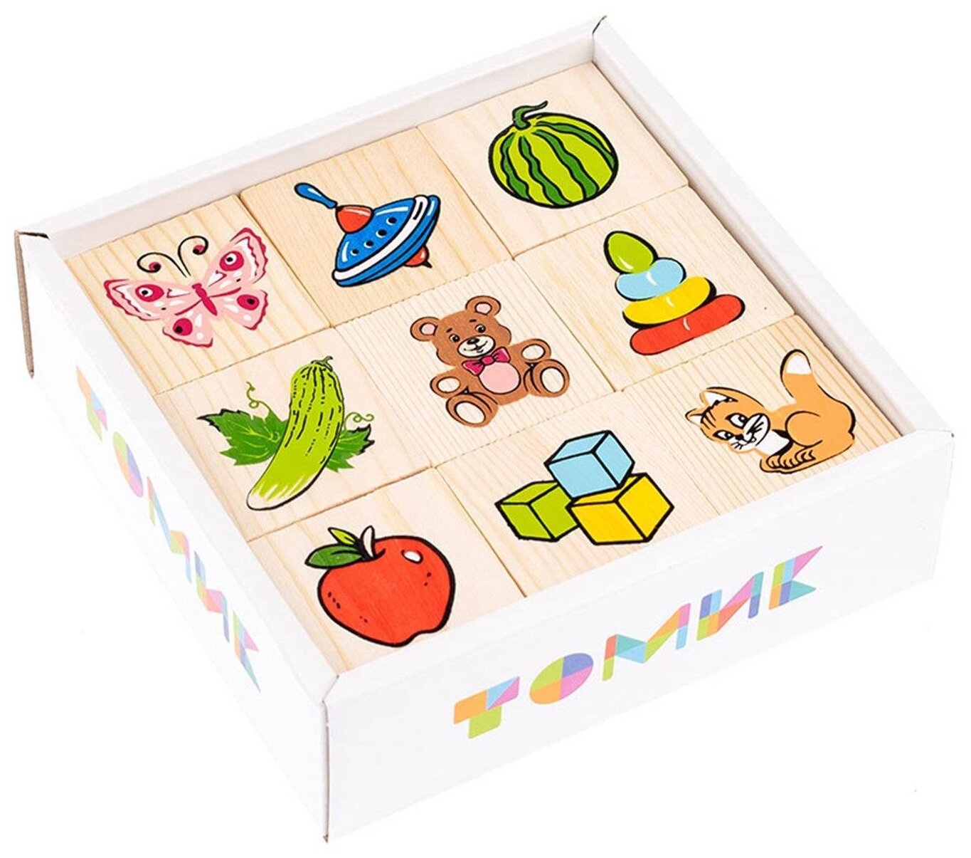 Томик Счетный материал Мемори. Найди Пару (36 дет, дерево, в коробке, от 3 лет) 1-74, (ООО "Томь-Сервис")