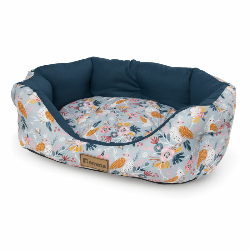 Лежанка овальная "Птички" М, 600*480*200мм, Gamma