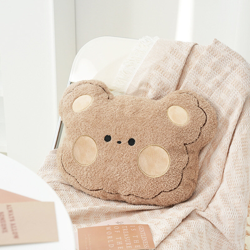 Подушка с 3D кроликом из парового бархата, удобная и мягкая, для гостиной, поддержка поясницы, мультяшная милая подушка для офиса