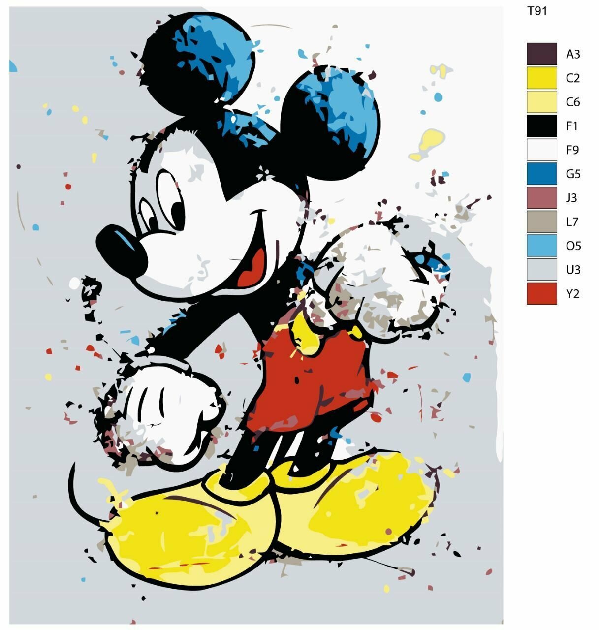 Картина по номерам T91 "Микки Маус", 40x50 см