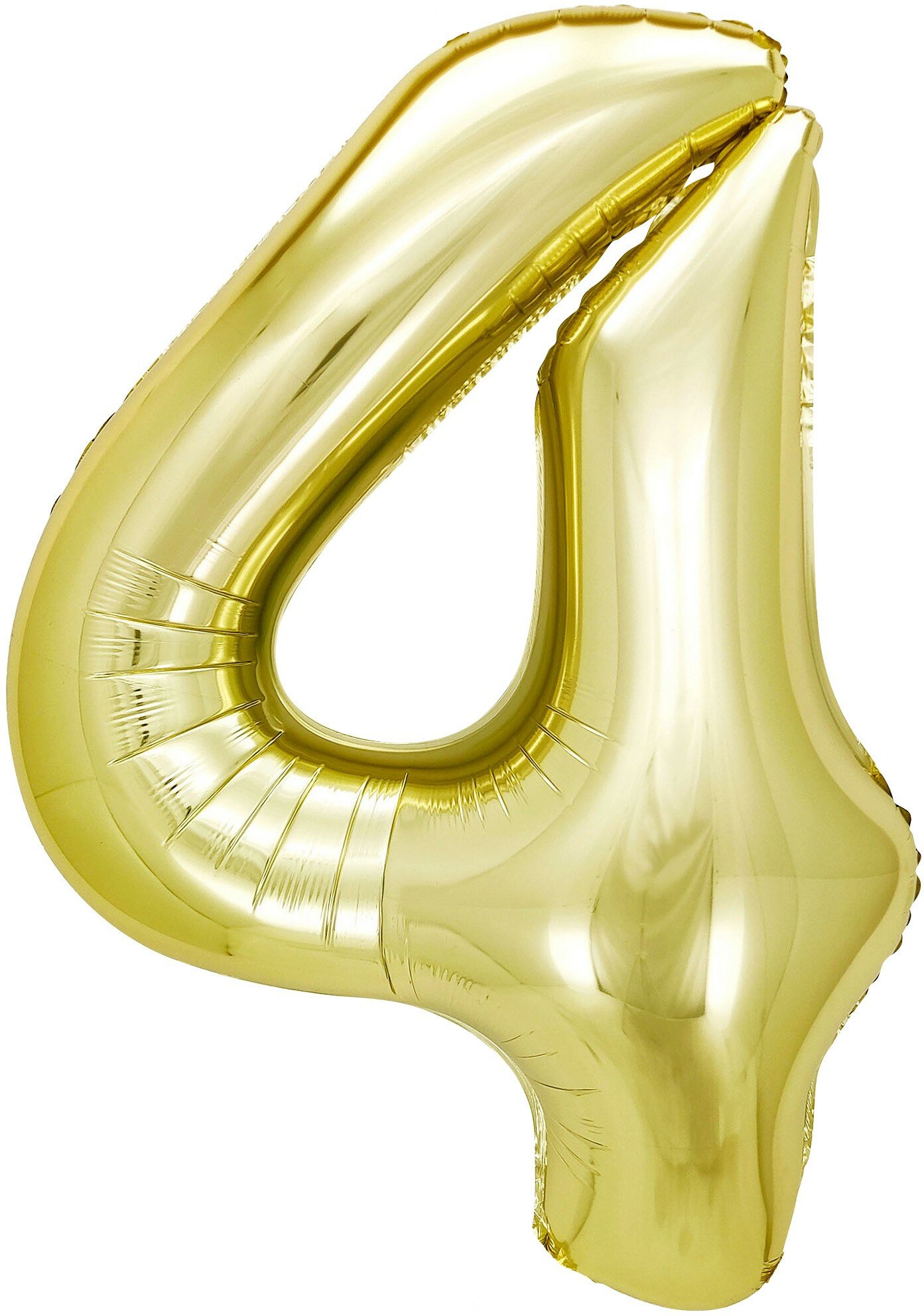 Шар (40'/102 см) Цифра, 4, Белое золото, 1 шт. в уп.