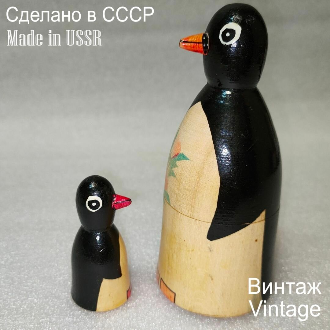 Сувенир-матрешка винтажный "Пингвин" СССР
