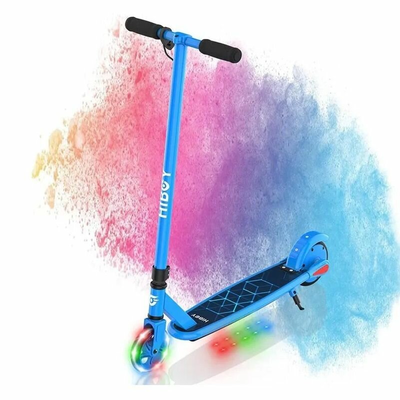 Электросамокат детский Hiboy N1 Синий мощность 150w, дальность поездки до 6 км, подсветка RGB