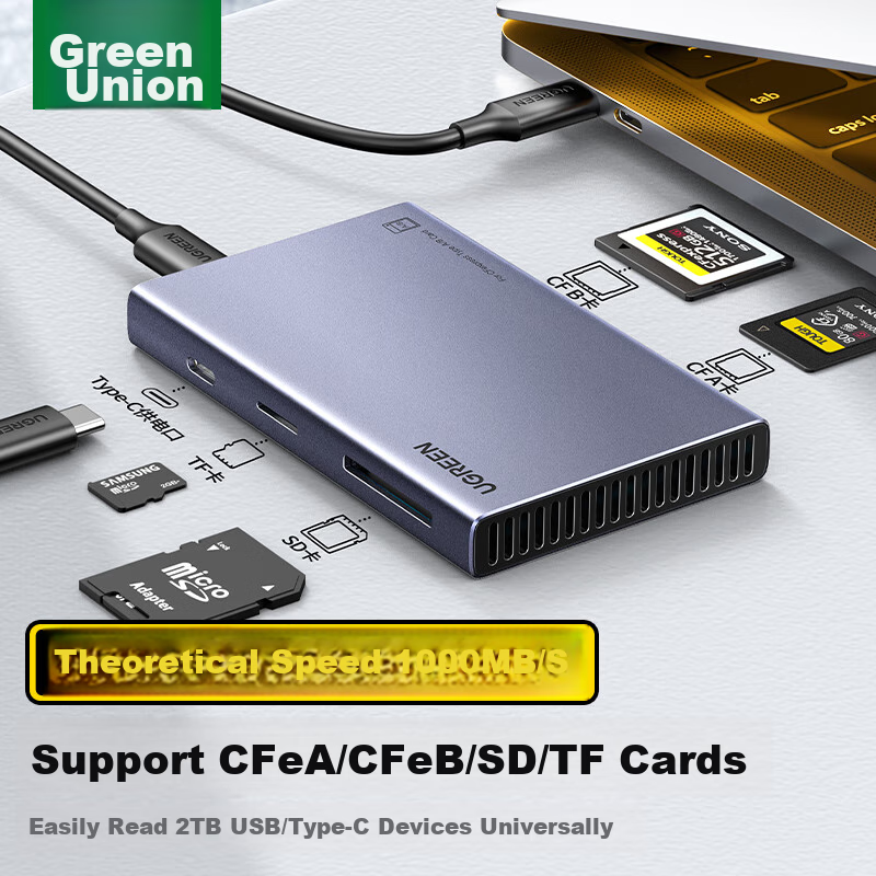 Кардридер UGreen внешний, USB Type-C, CFexpress Memory Card, серый