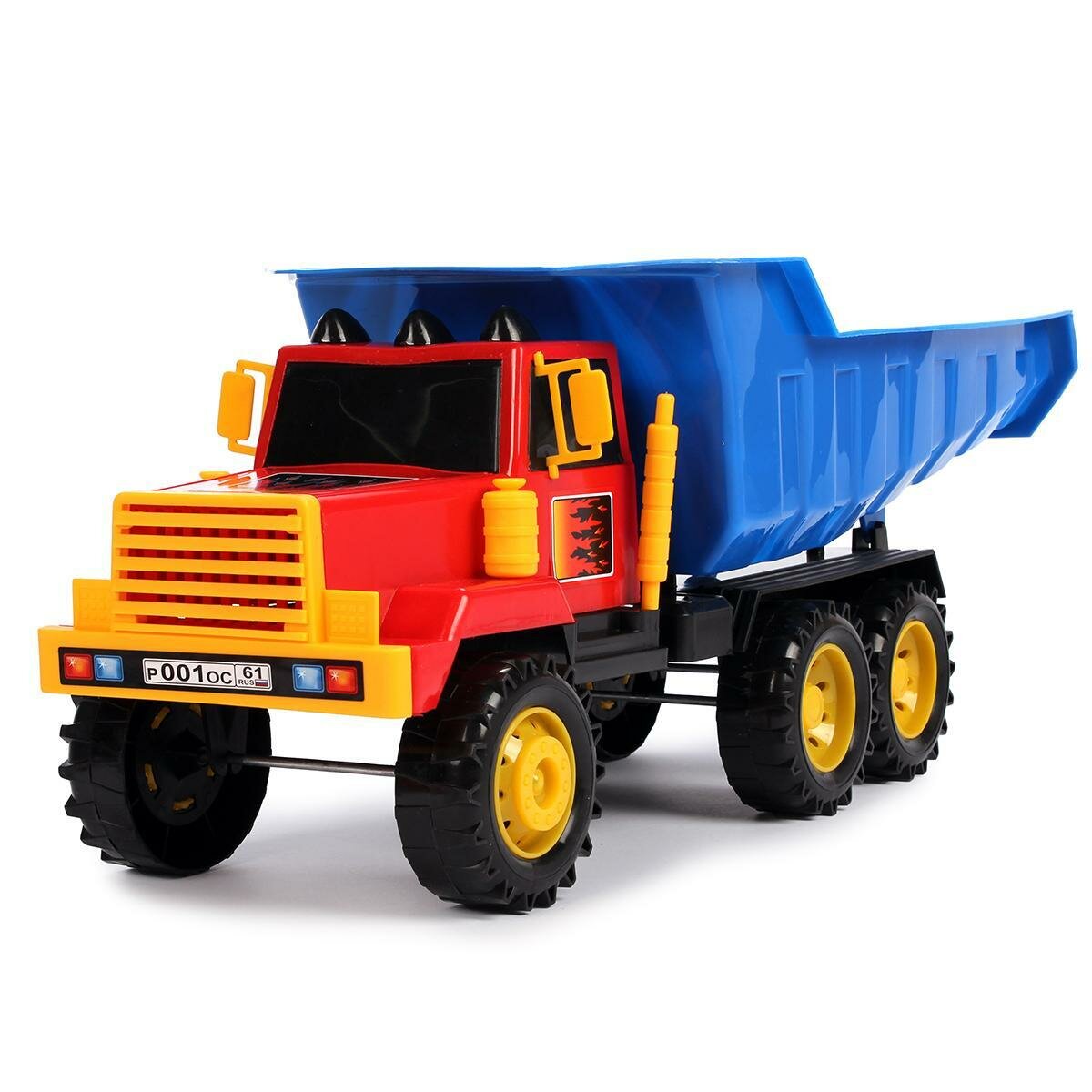 Грузовик-самосвал детский с откидным кузовом, полипропилен, красный/синий/зелёный