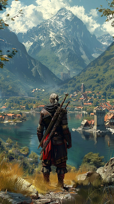 Алмазная мозаика "The Witcher" 40*50см, без рамы. Отлично подходит для дома, украшения, подарков, Рождества.