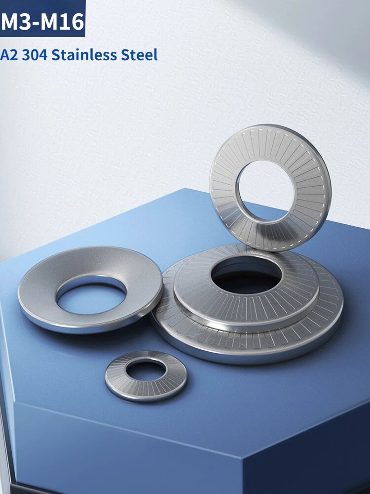 Диск из нержавеющей стали A2 304, пружинная зубчатая стопорная шайба, коническая эластичная прокладка с накаткой