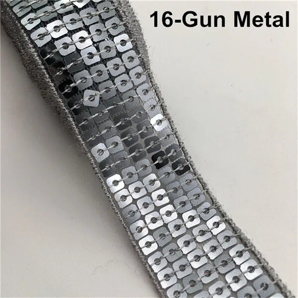 Тесьма с пайетками 16 Gun Metal, 25 мм, 5 ярдов