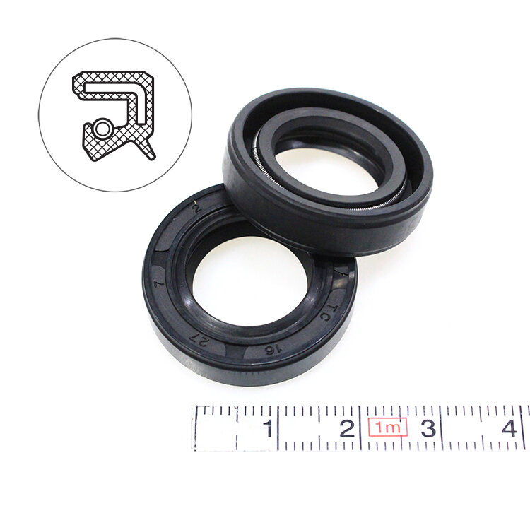 Манжета армированная (Сальник) 16х27х7 (тип 2 / TC) 70NBR (упаковка 2 шт.)