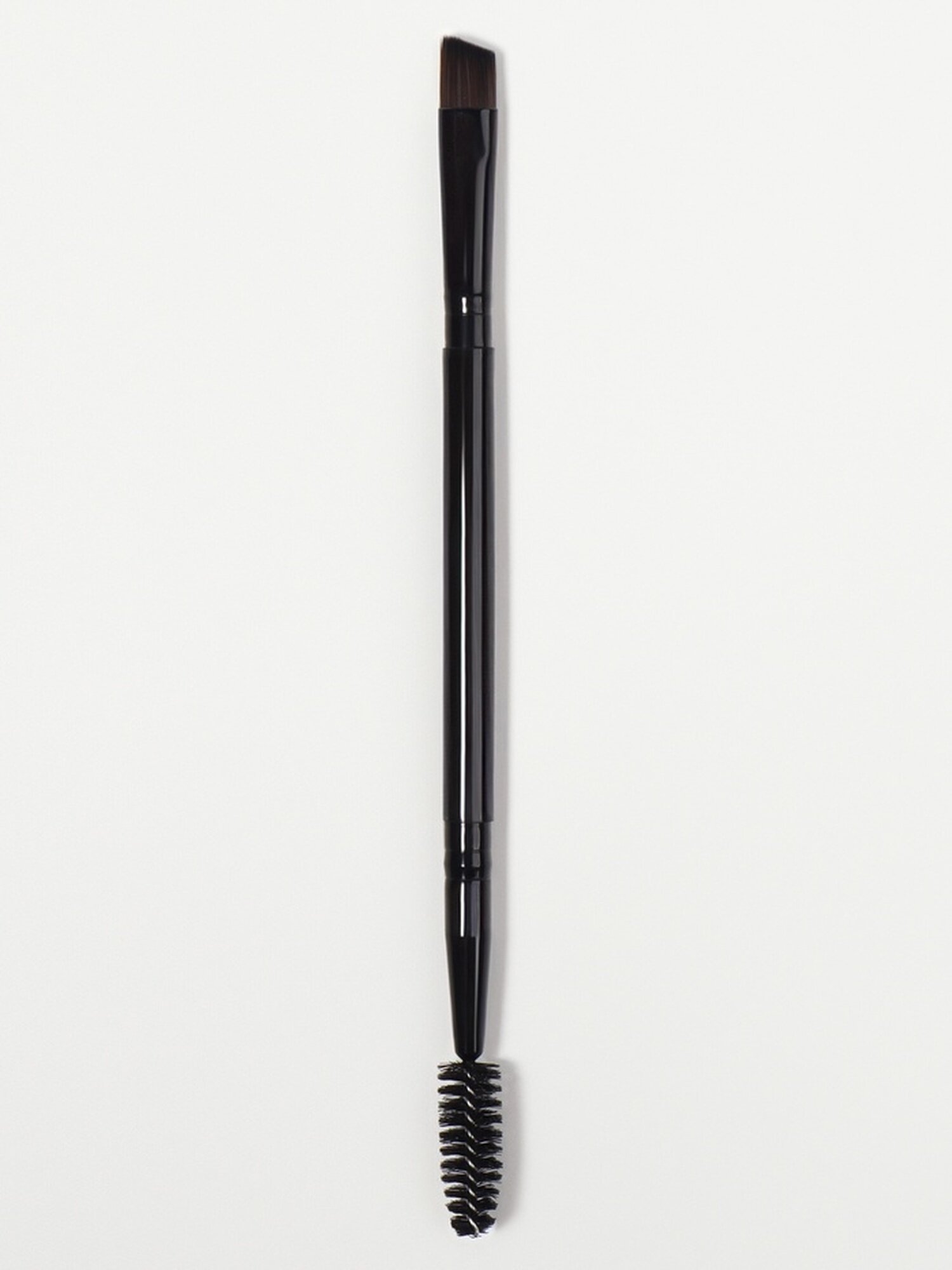 Кисть-щётка Queen Fair, двусторонняя, для ресниц, век, бровей, длина 14 см, чёрная