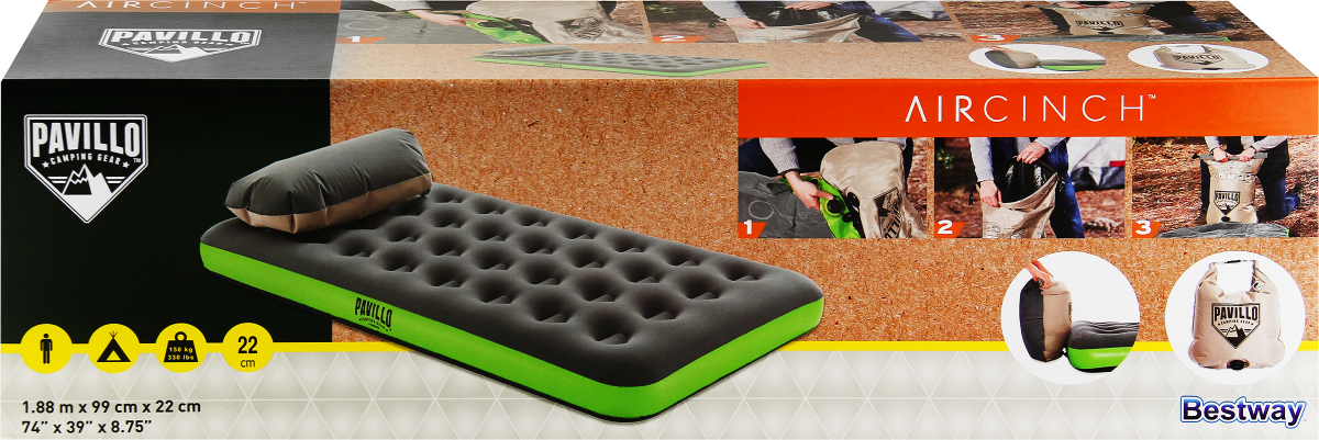 Матрас туристический надувной BESTWAY Pavillo 188x99x22 см