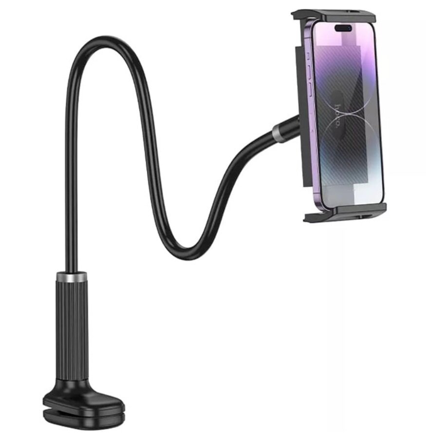 Держатель для планшета/смартфона Hoco HD10 Bamboo Lazy Stand 4,5-13", Гибкий, Настольный, Черный