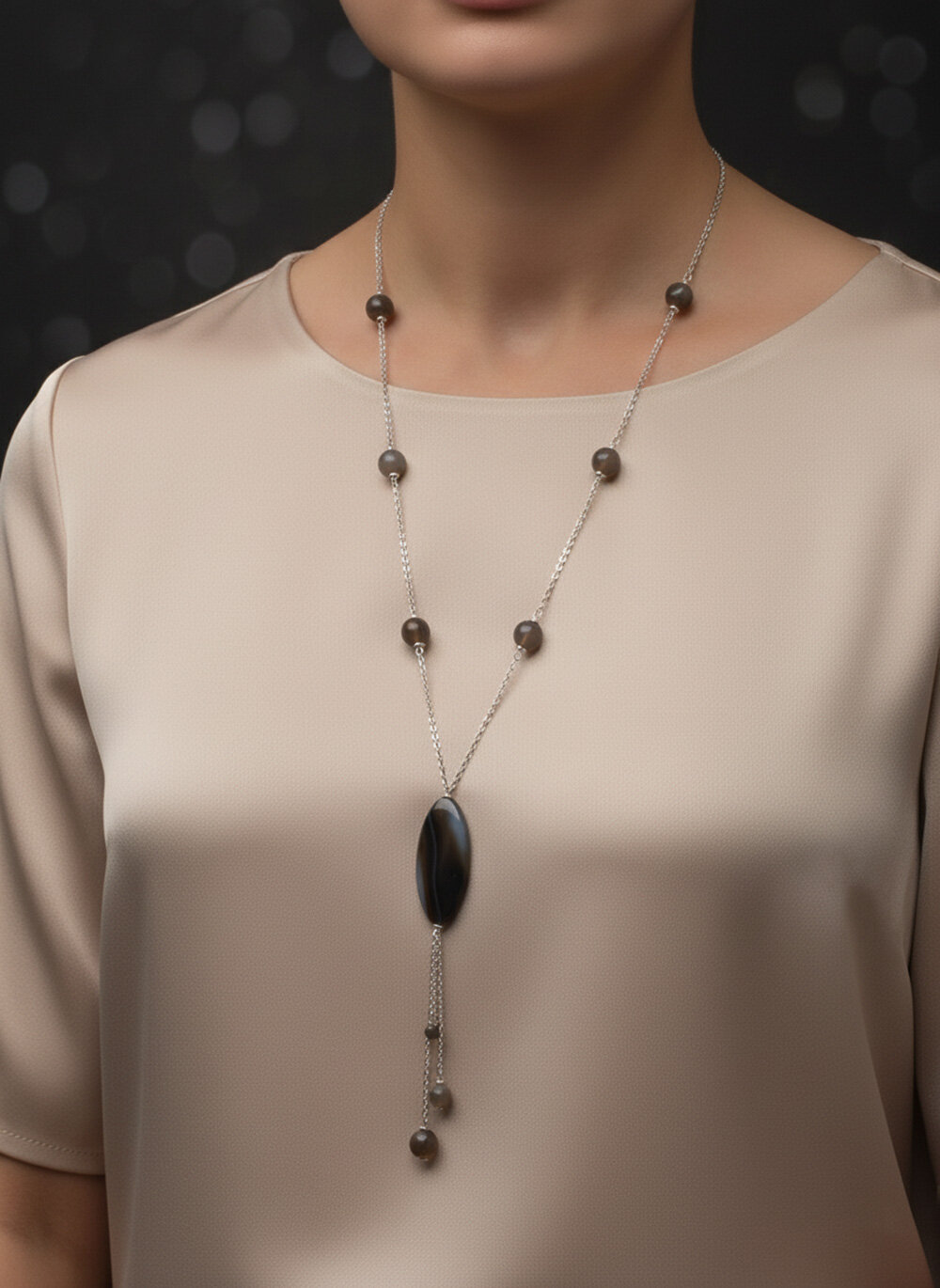 Колье, агат