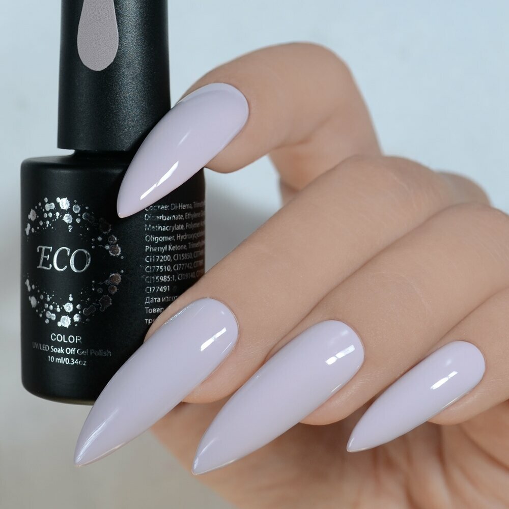 Гель-лак ECO Professional №17 "Серая лаванда", глянцевый, трехфазный, UV/LED сушка