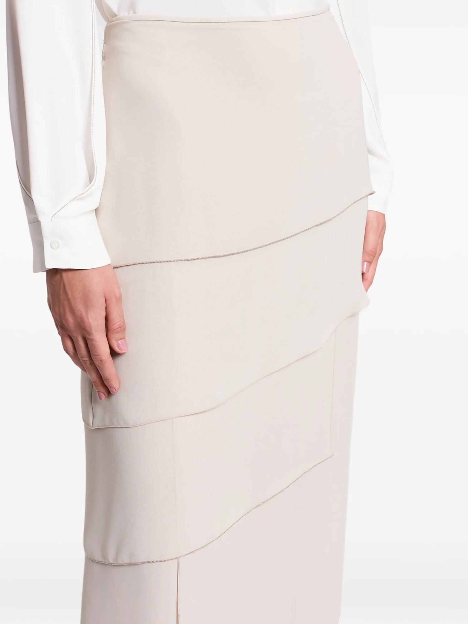 Юбка PESERICO Tiered maxi skirt, размер 40, разноцветный — фото 1