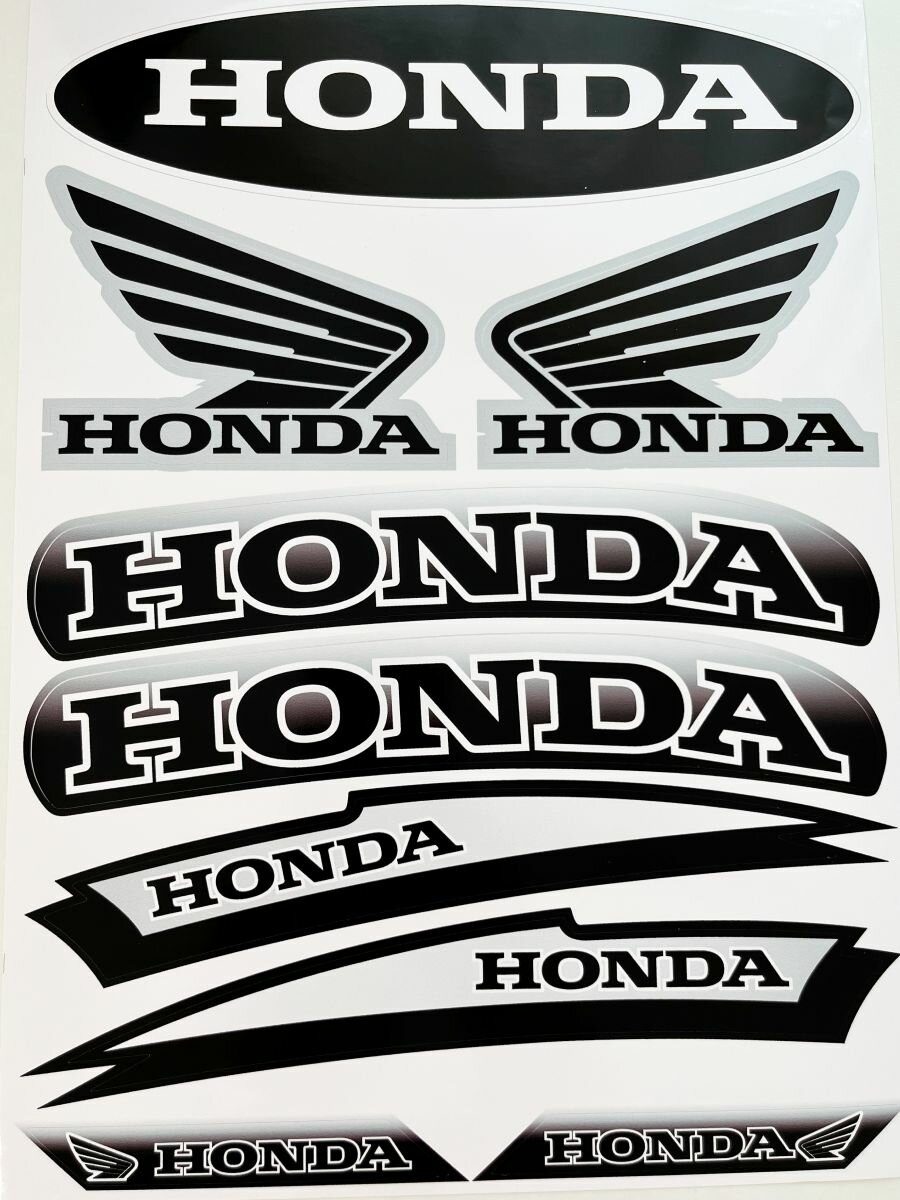 Наклейки на машину, мотоцикл HONDA 250х350мм. Хонда стикеры на питбайк, для эндуро