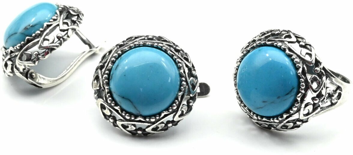 Комплект бижутерии, бирюза