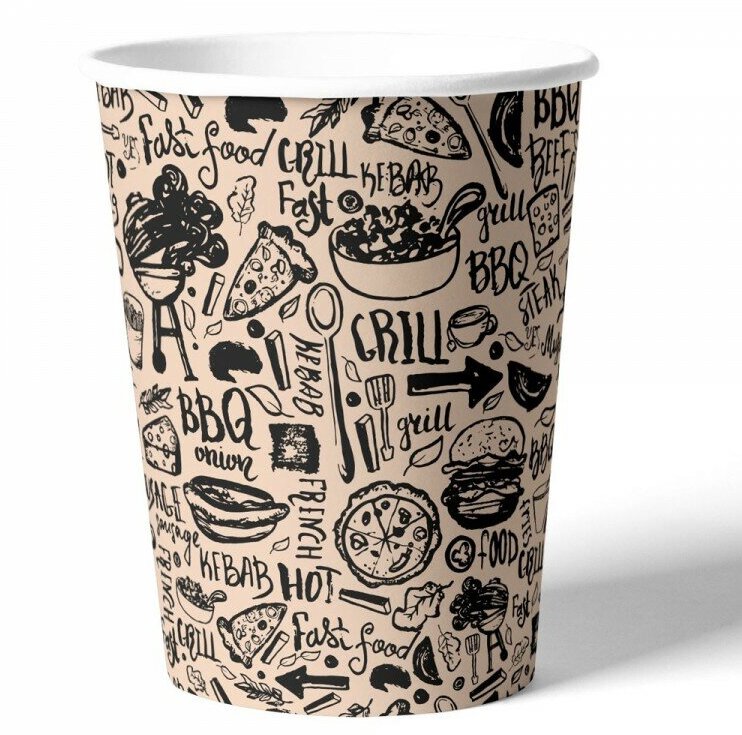 ND PLAY Набор бумажных стаканов Крафт 250 мл, 6 шт, упаковка для напитков 297176-XL97