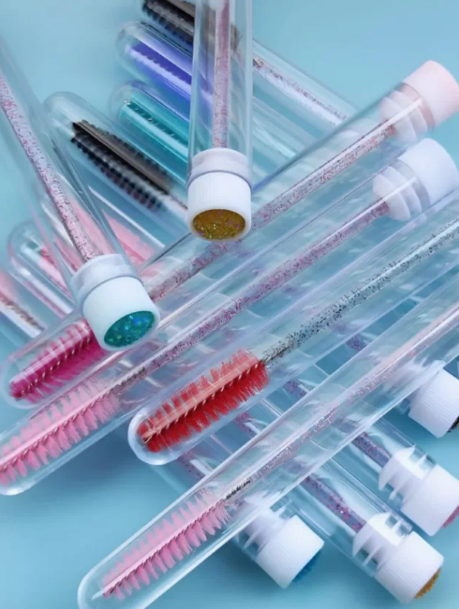 Щеточка для ресниц и бровей в колбе, набор 5 штук, цвет рандомный