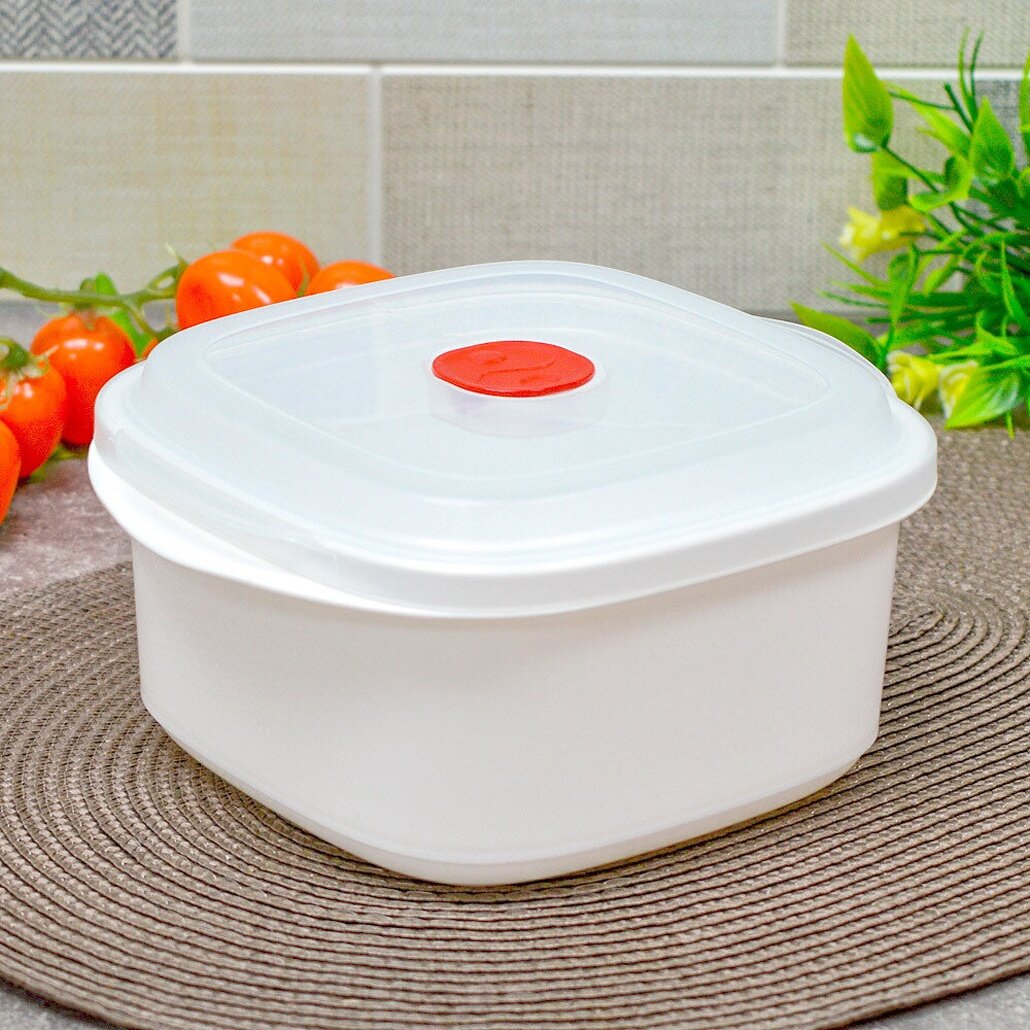 Емкость для СВЧ 1,6л "Bergamo", белый, удобная и практичная для хранения