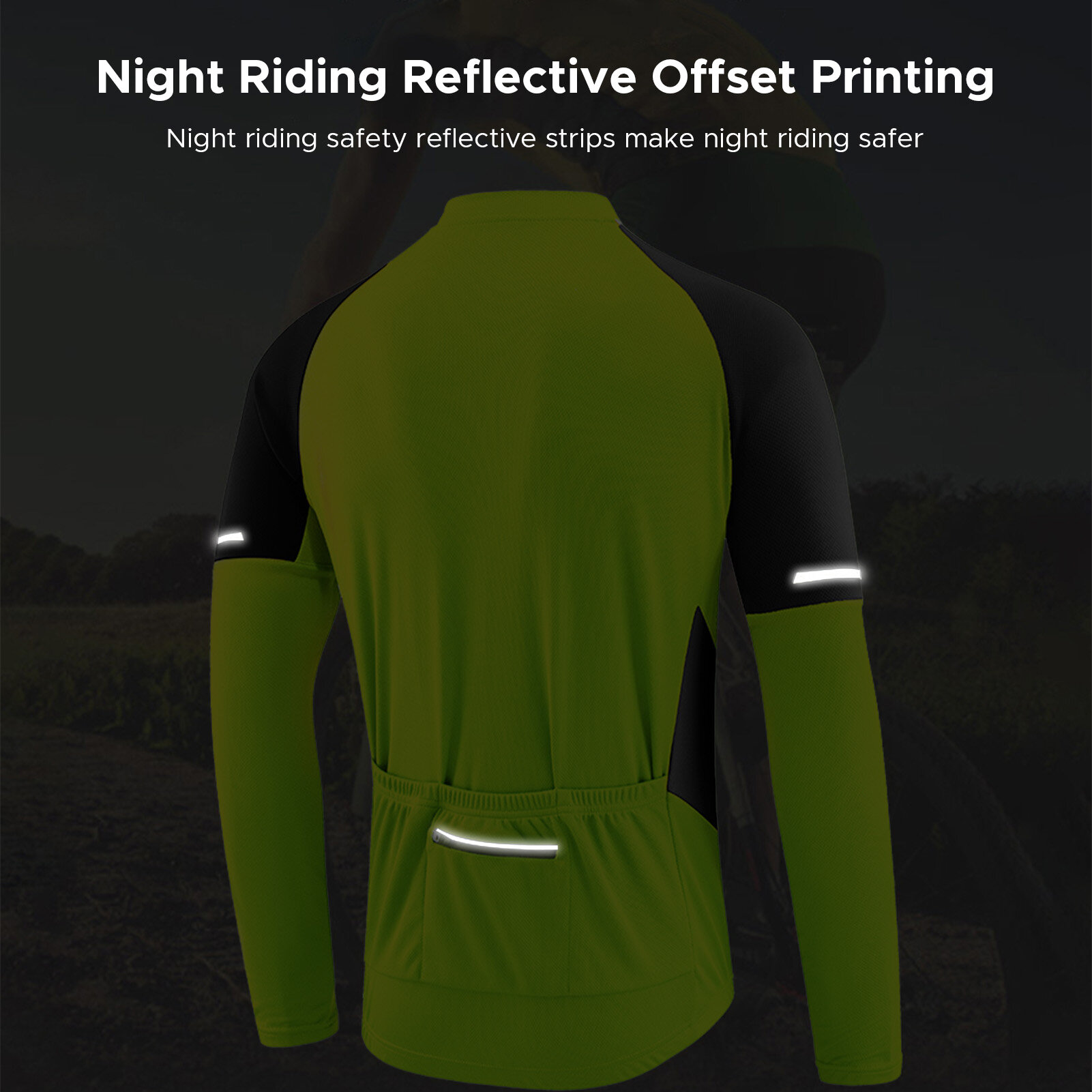 Мужская базовая веломайка на молнии с длинными рукавами и светоотражающими полосками, легкая дышащая веломайка для мужчин