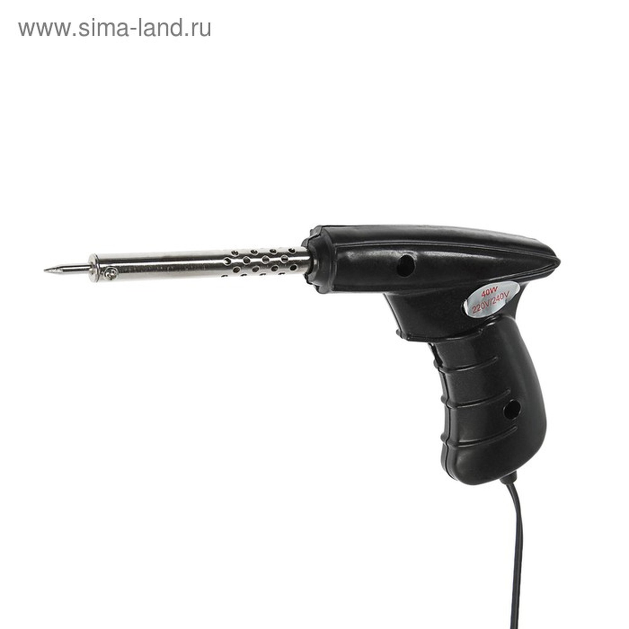 Паяльник - пистолет ЛОМ, металл, 40 Вт, 220 В, 1 штука, черный
