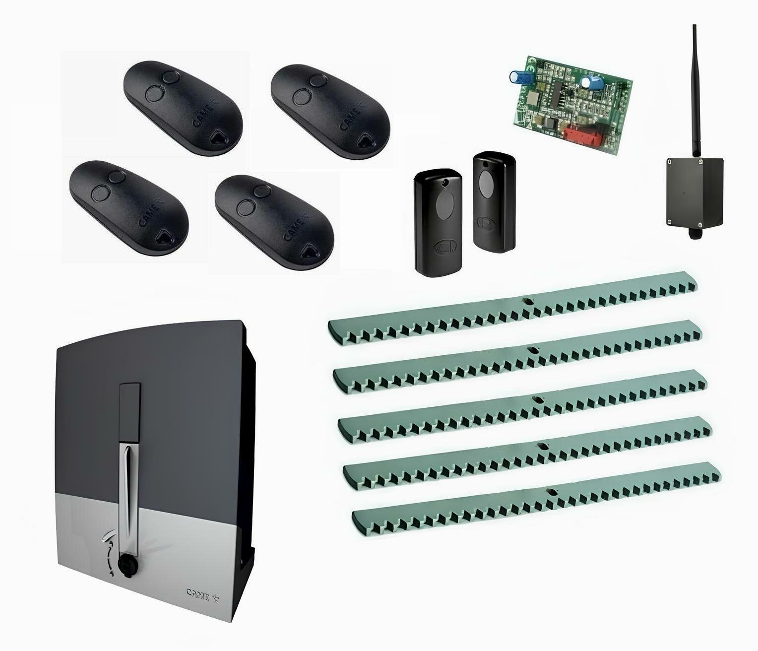 Автоматика для откатных ворот BXL04AGS KIT5-F-BT-T4, комплект: привод, радиоприемник, 4 пульта, фотоэлементы, 5 реек, Bluetooth-модуль