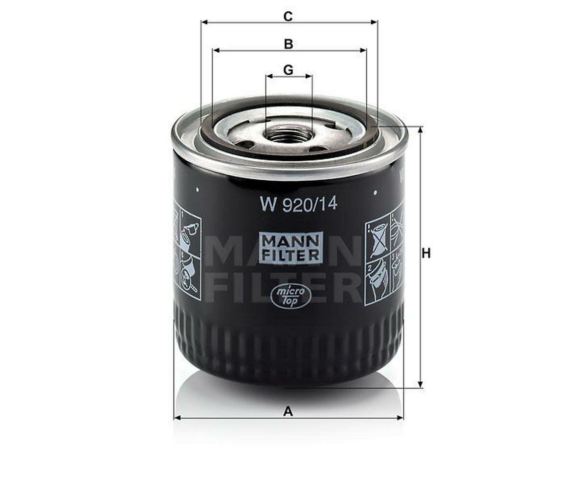 Фильтр масляный для автомобилей MANN FILTER W92014 (запчасти и расходники)