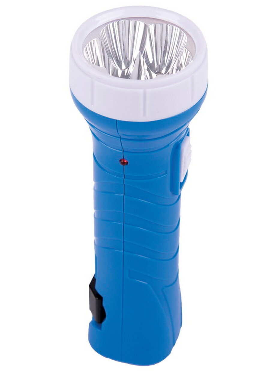 Аккумуляторный светодиодный фонарь 5 LED с прямой зарядкой Smartbuy, синий (SBF-99-B)/150