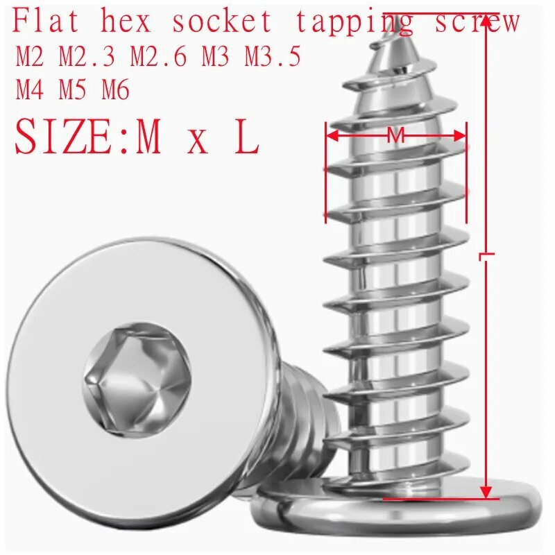 Саморезы из нержавеющей стали M2-M6 M5 10pcs, X 18mm