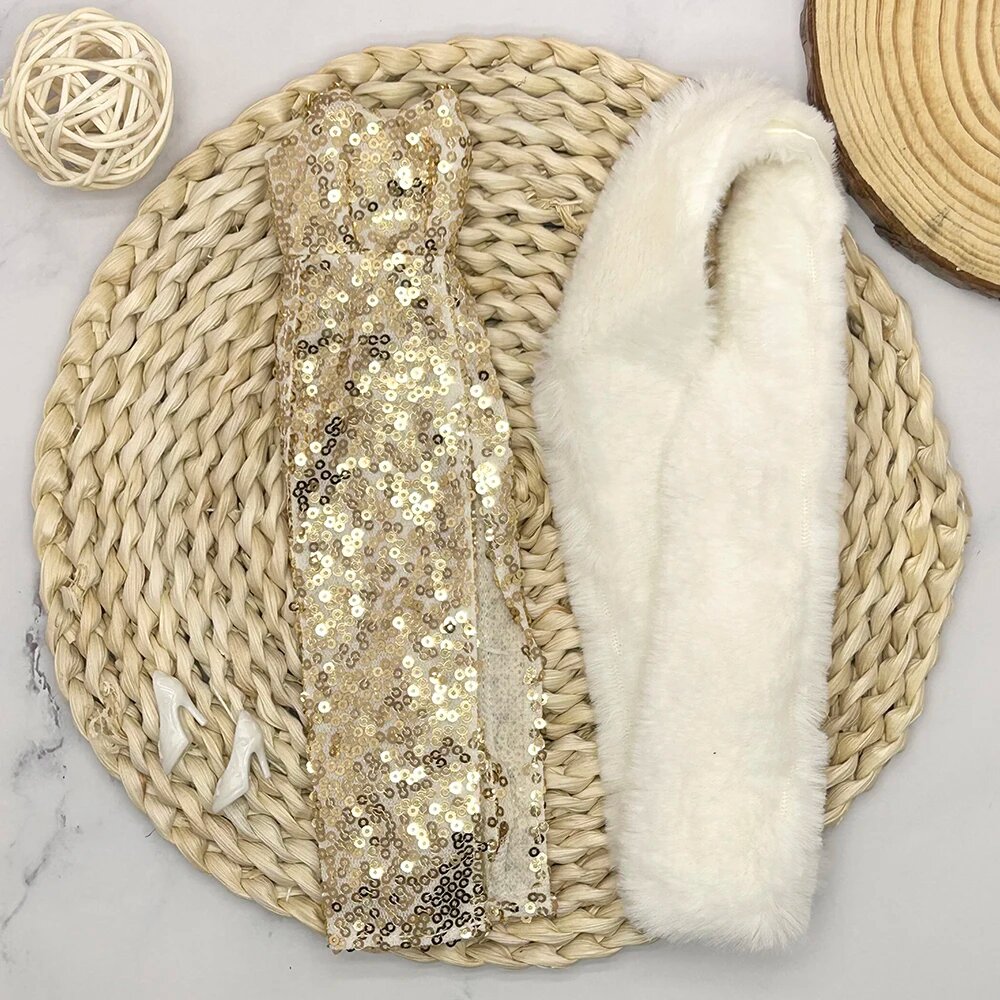 Черный кружевной золотой комплект одежды для куклы BJD 30 см FR-B01