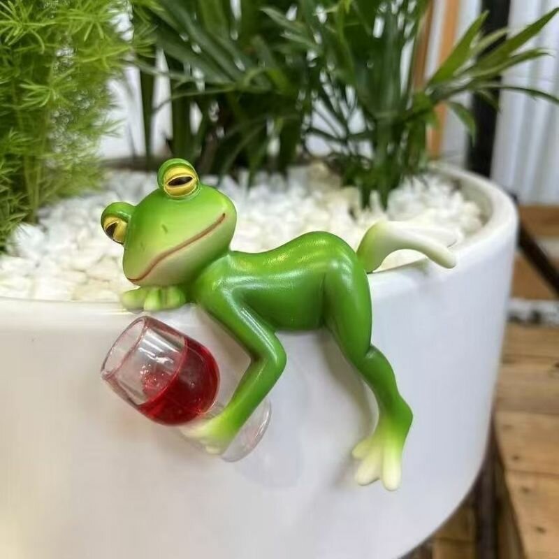 Фигурки садовые "Лягушка", из смолы, в горшках, для улицы, цвет светло-зеленый
