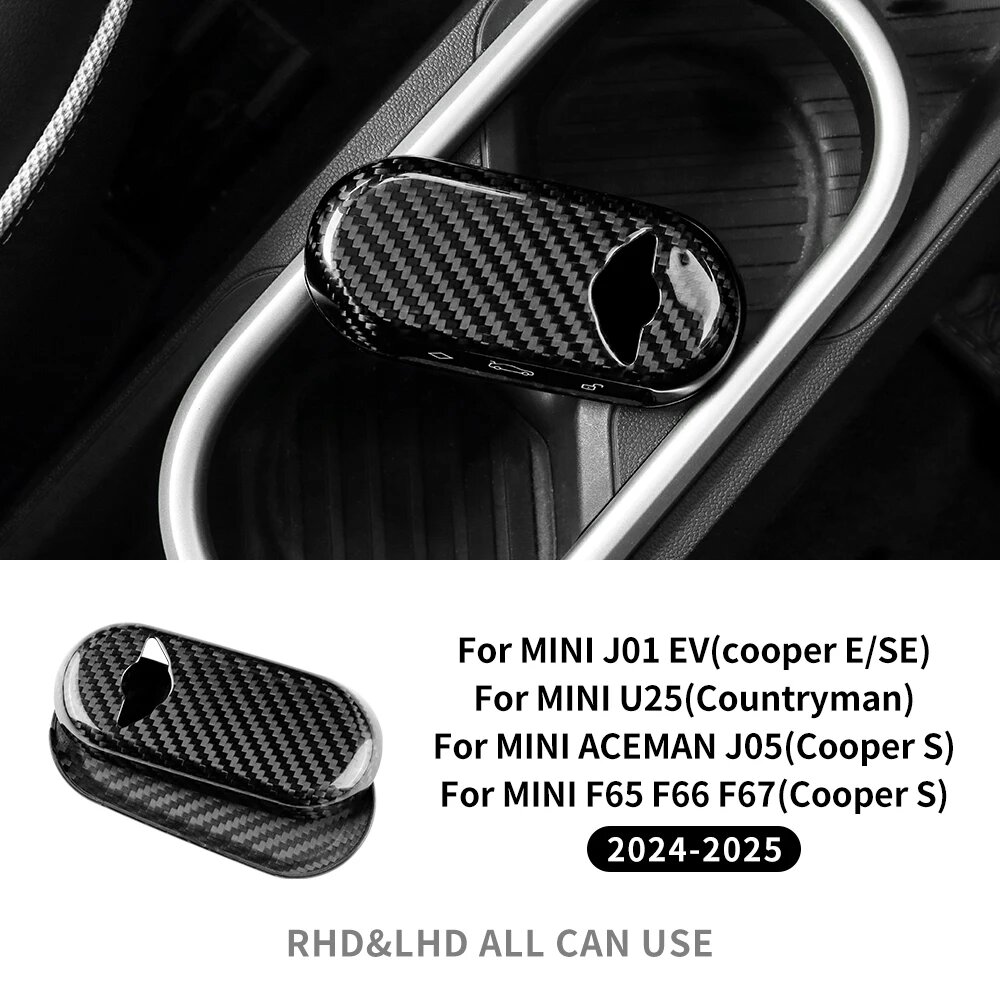 Чехол для автомобильного дистанционного ключа для MINI Cooper Countryman U25 J01 J05 F65 F66 2024 2025, защита ключа из настоящего твердого углеродного волокна
