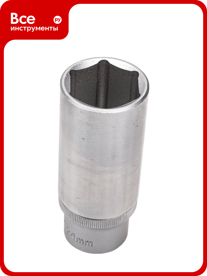 Головка длинная 6-гранная (24 мм; 1/2') FORCE 5457724 торцевая головка из CrV с квадратным креплением