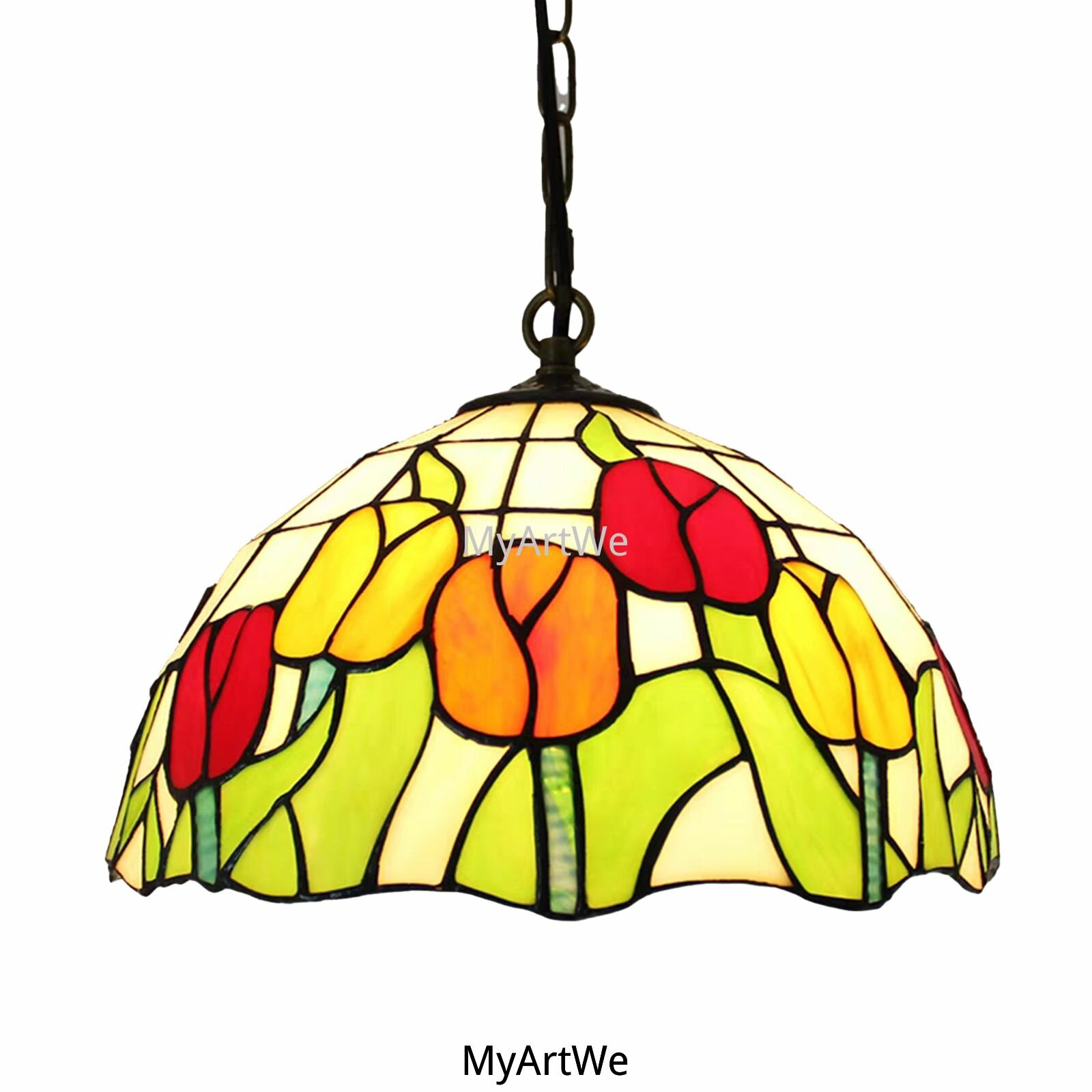 Люстра потолочная MyArtWe M158W 30 CM Стеклянная люстра в стиле Тиффани