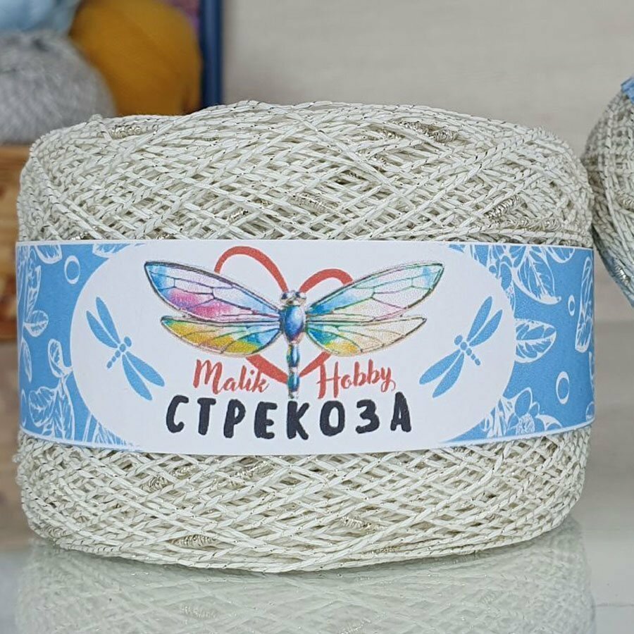 Пряжа M&h стрекоза 044 белый (1 моток)