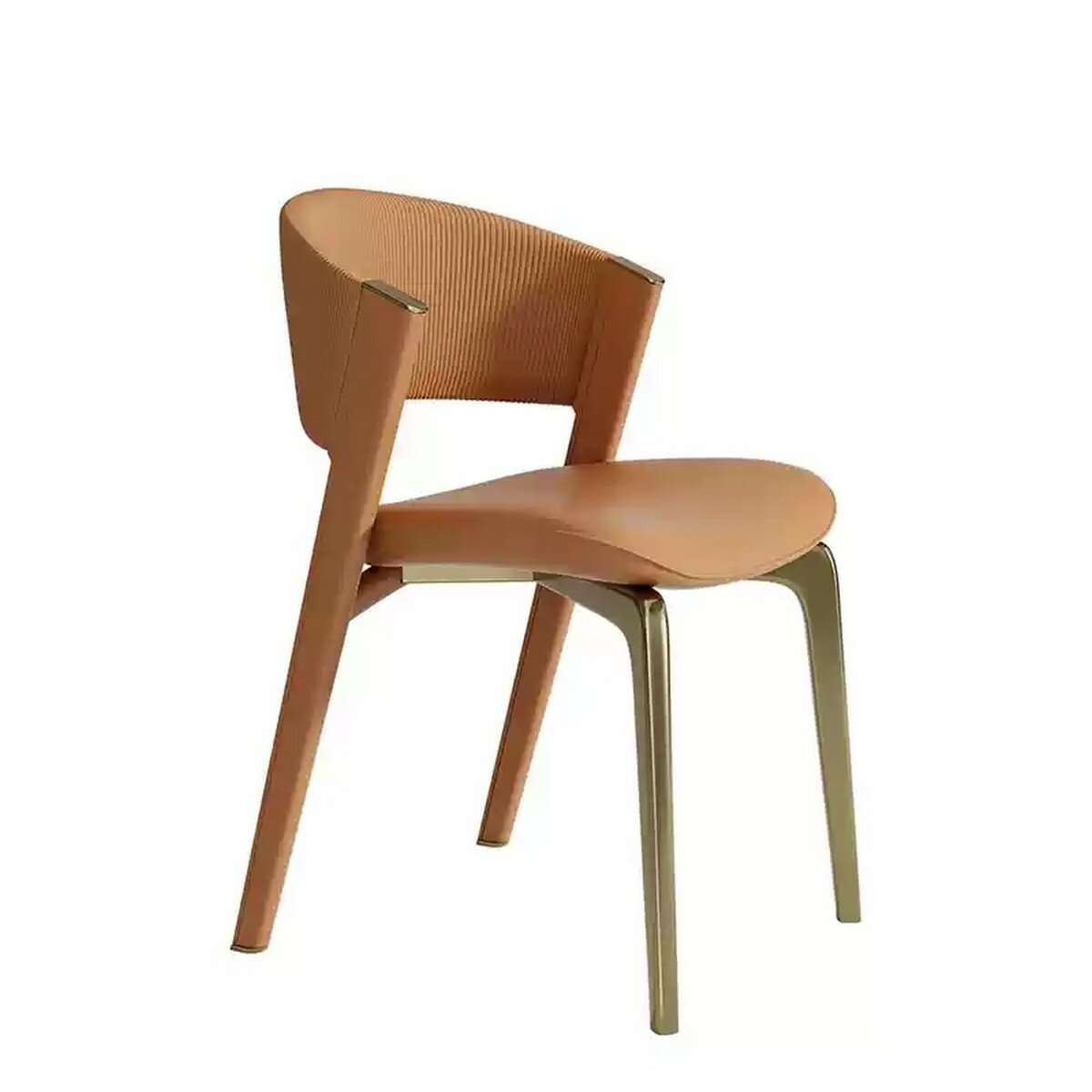 Стулья обеденные в стиле Cornelio Cappellini Dining Chair (оранжевый, золотые ножки)