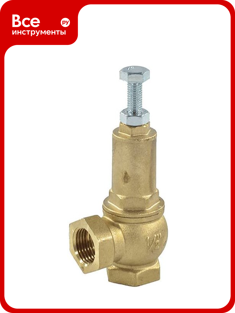 Клапан предохранительный Benarmo угловой, латунь, Ду50x50, ВР, Рср3, Рн1-16 128-6084