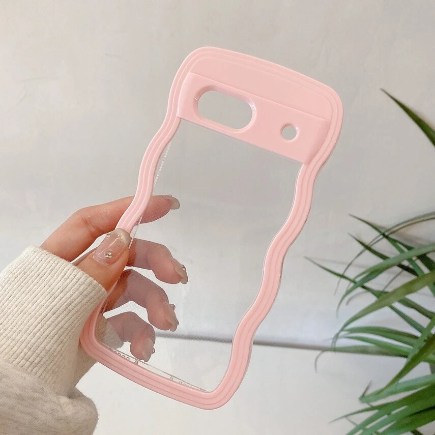 Розовый чехол For Pixel 7A, волнистый, акрил