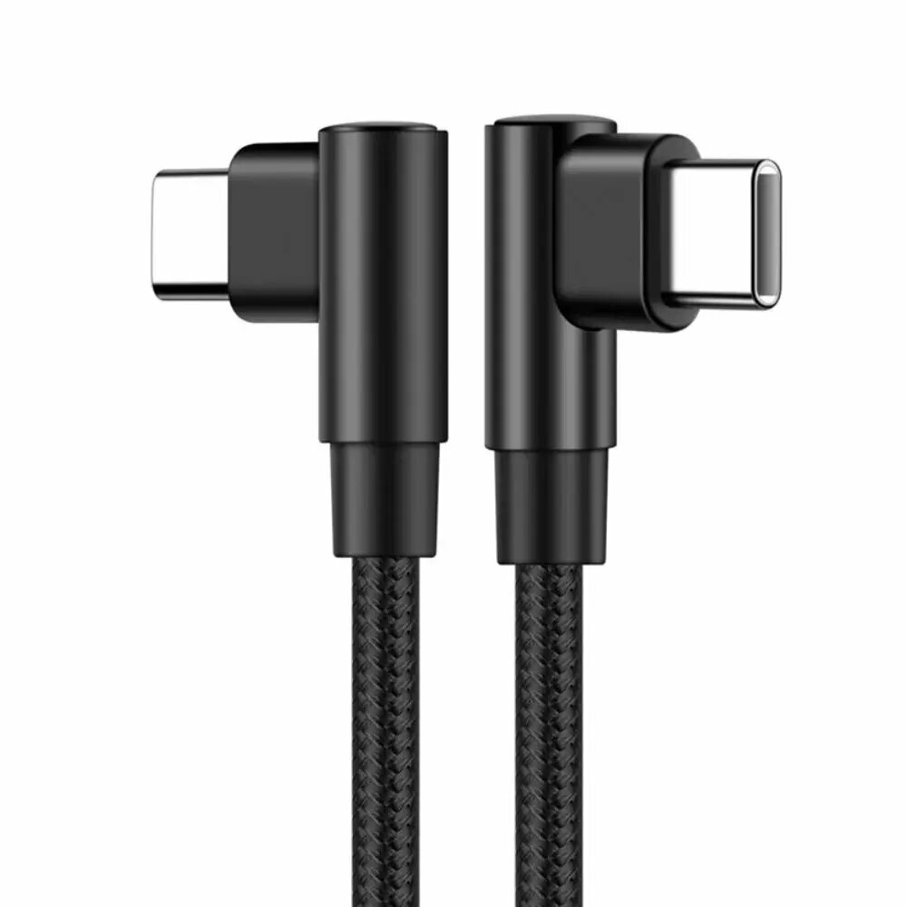 1 шт, кабель USB Type-C на USB C, 90 градусов black-1M-